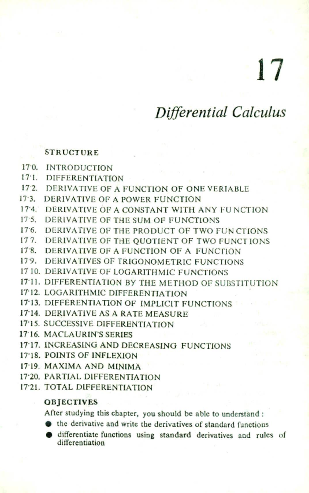 6. Differential Calculus - 17 Differential Calculus STRUCTURE 170 ...