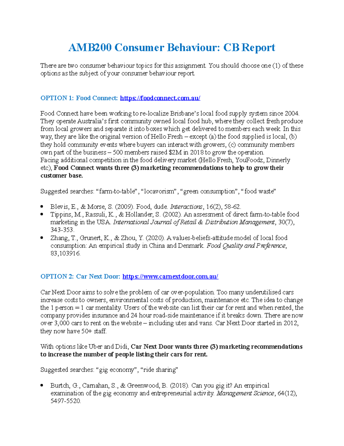 CB Report Two cases Sem 2 2020 - AMB200 Consumer Behaviour: CB Report ...