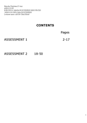 Bsbxcm 501 Assessment 1 (Word Version)Assessment 1 - BSB61015 - Studocu