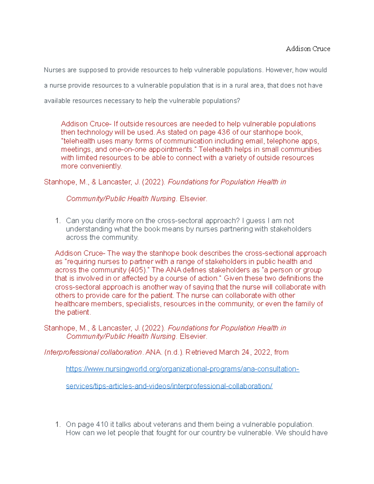 Muddypoints - random notes - Addison Cruce Nurses are supposed to ...