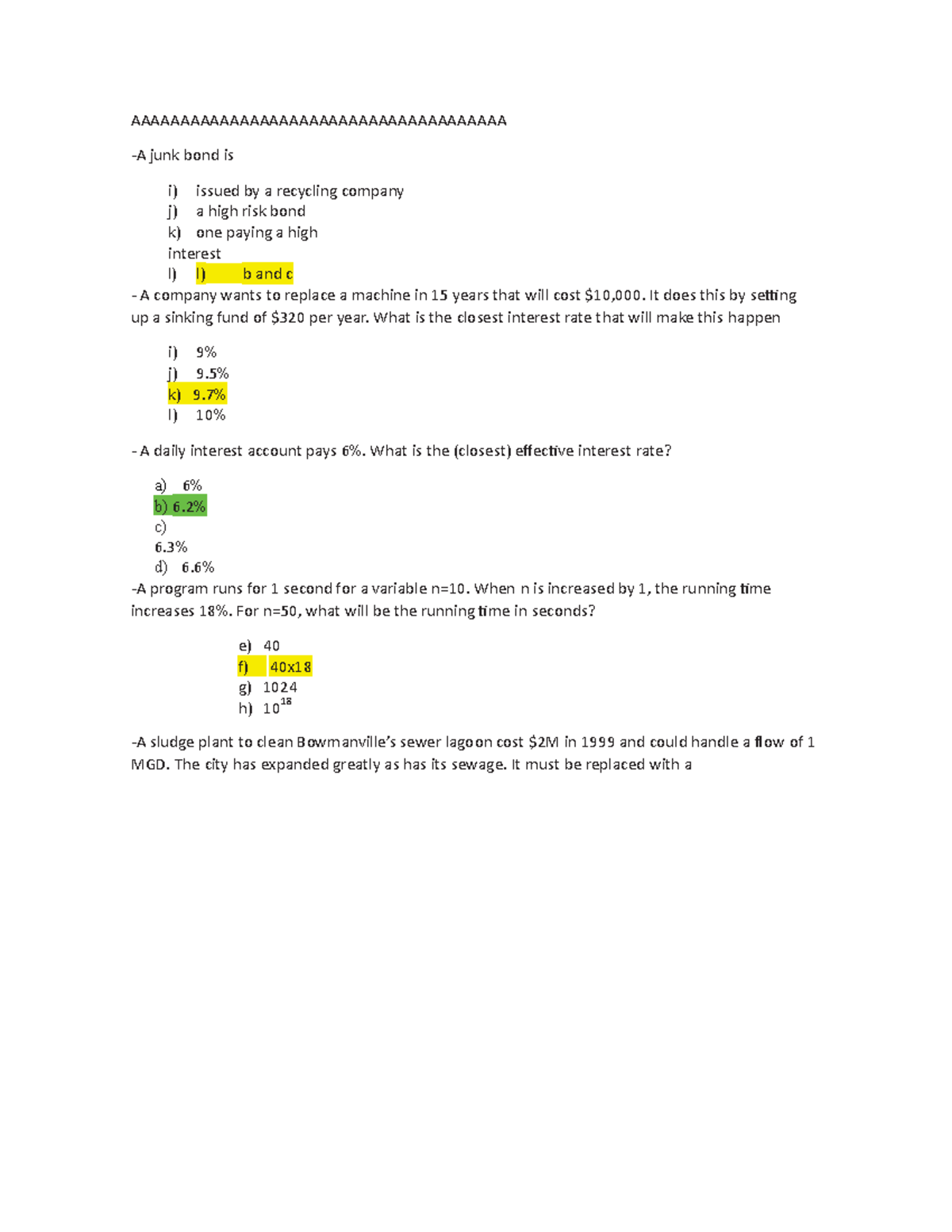 Exam 2008, questions and answers - Engineering Economics ...
