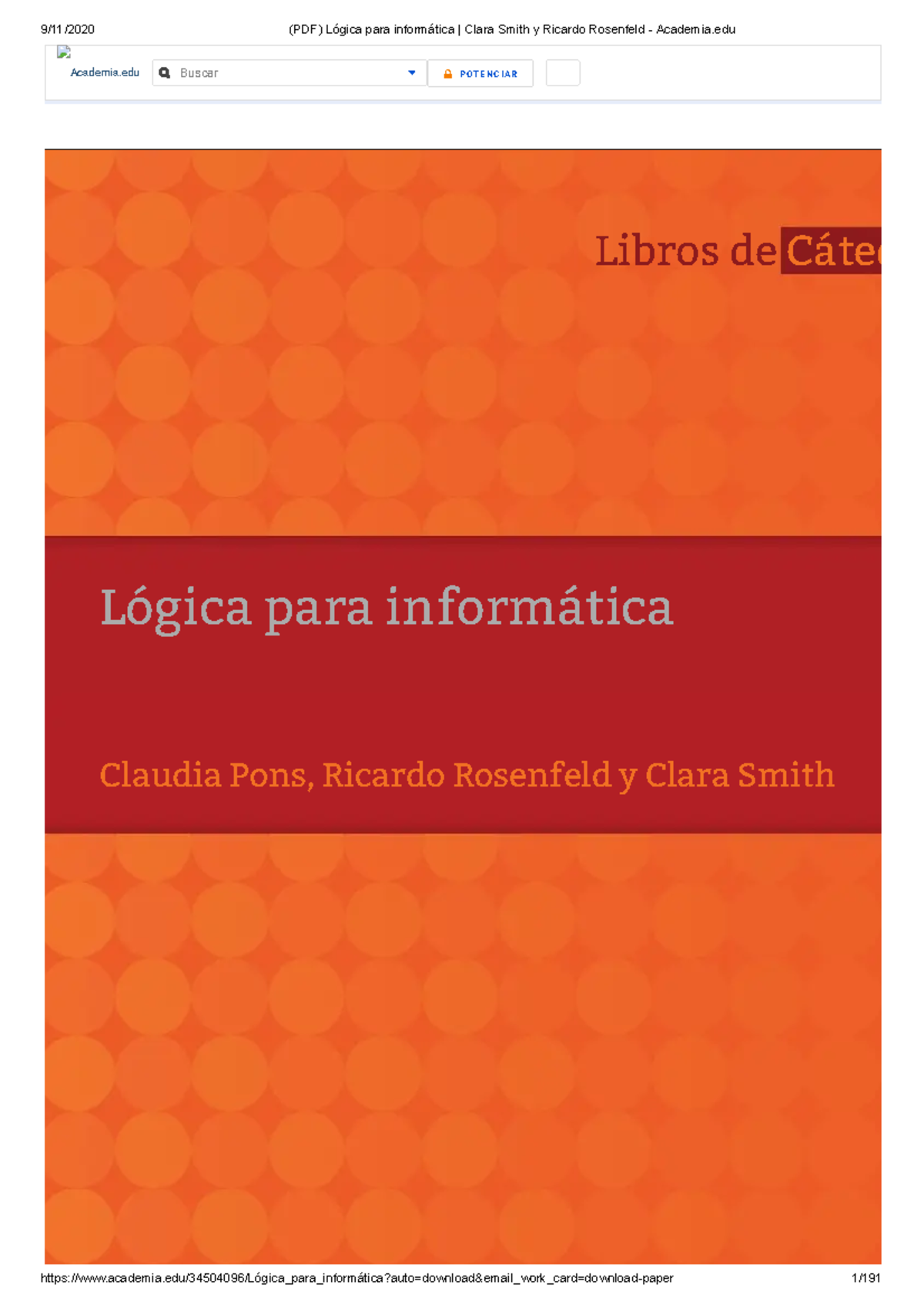 (PDF) Lógica para informática - Lógica para informática Claudia Pons ...