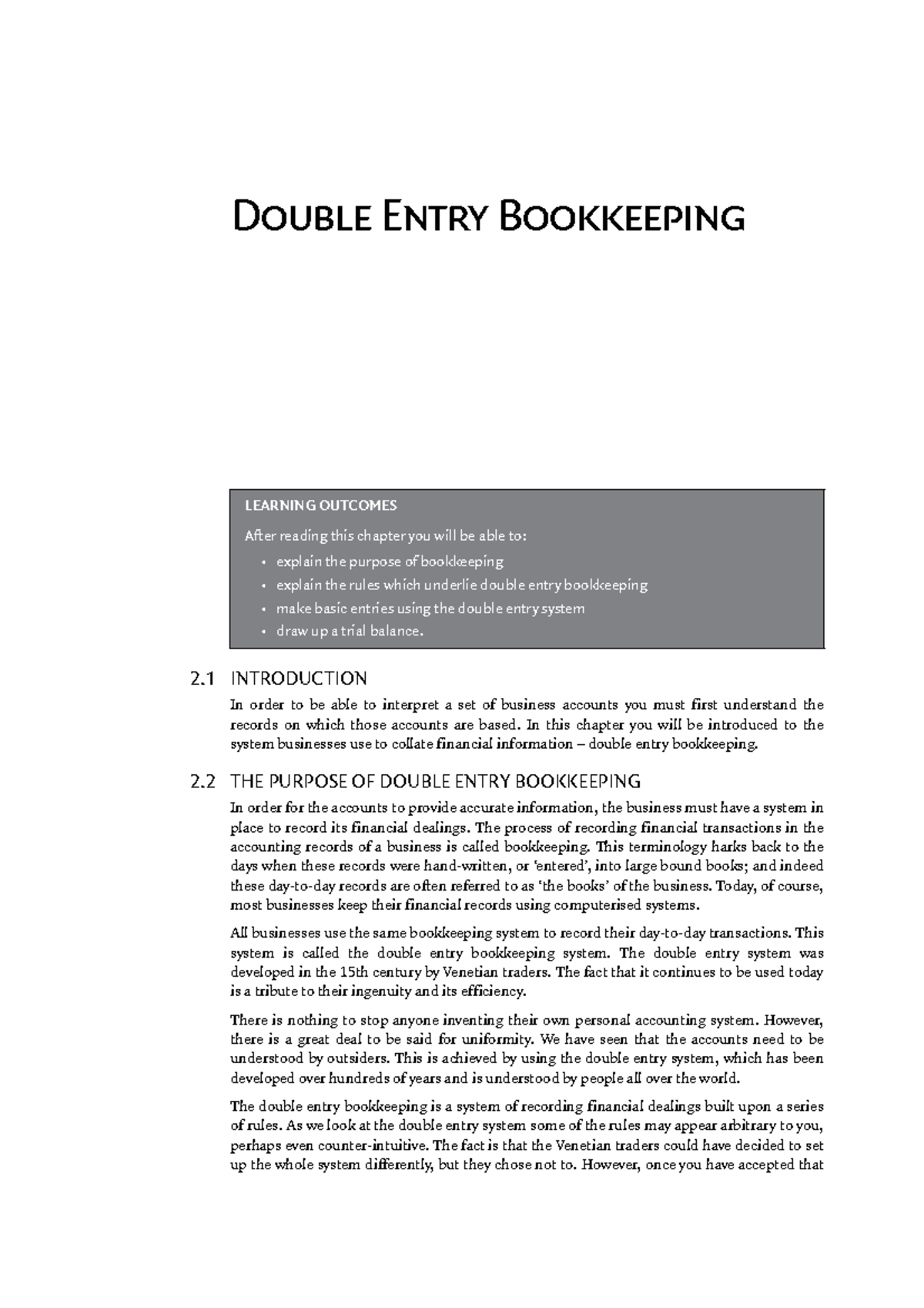 Double Entry Book Keeping - Double Entry Bookkeeping 9 C H A P T E R 2 ...