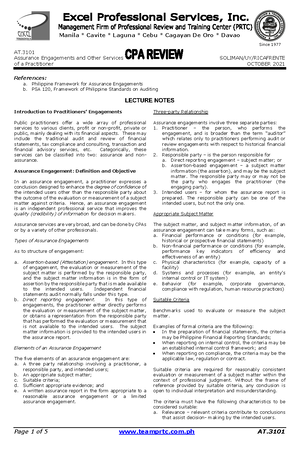 Review-Part-1 - South Philippine Adventist College Accountancy ...