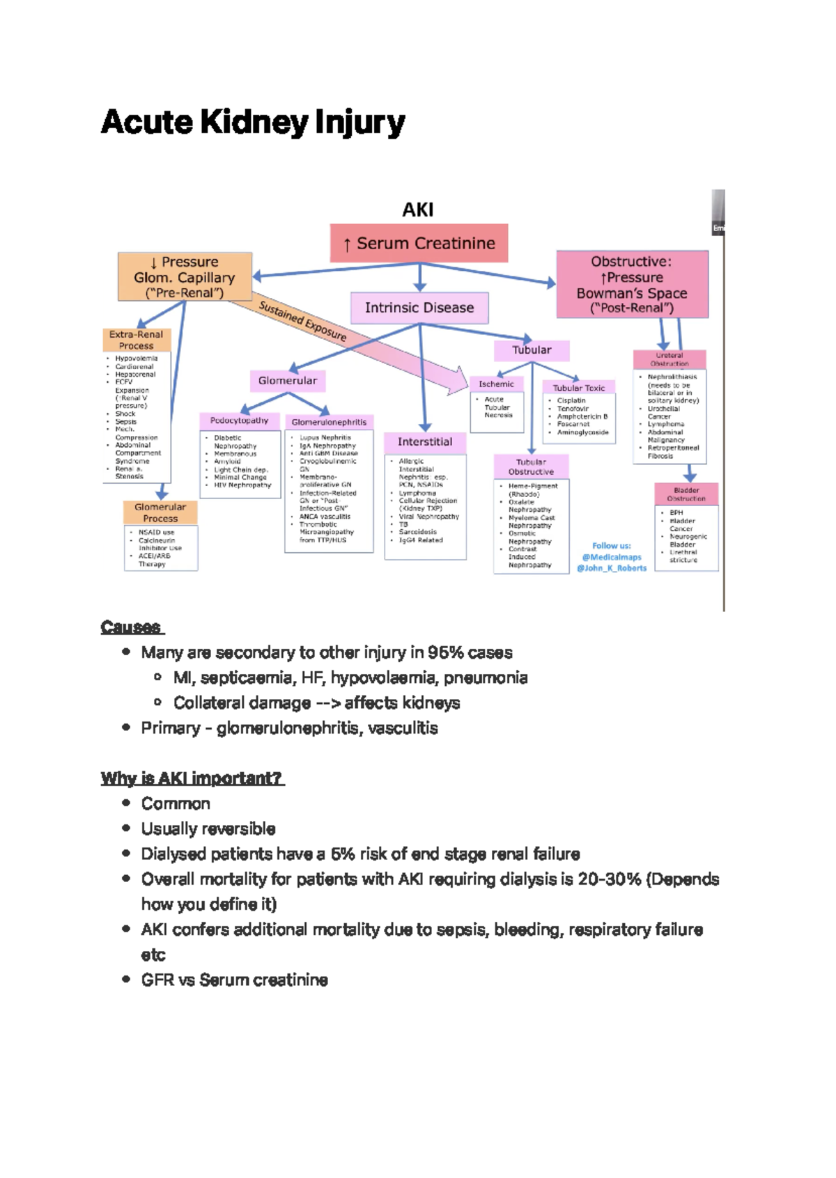 Acute Kidney Injury - AKI summary - Ac u te K i d n ey I n j u r y ...