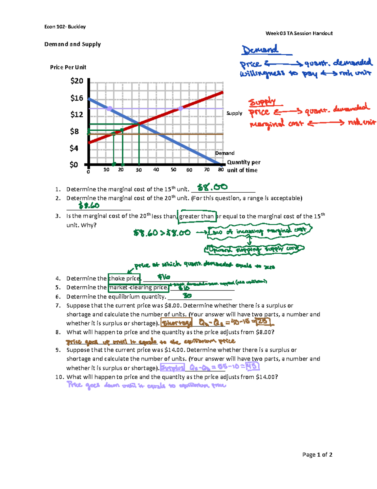 Week 03 TA Session Handout - Econ 102- Buckley Week 03 TA Session ...