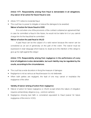 Articles-1167-1170 - Summary - ART. 1167. If a person obliged to do ...