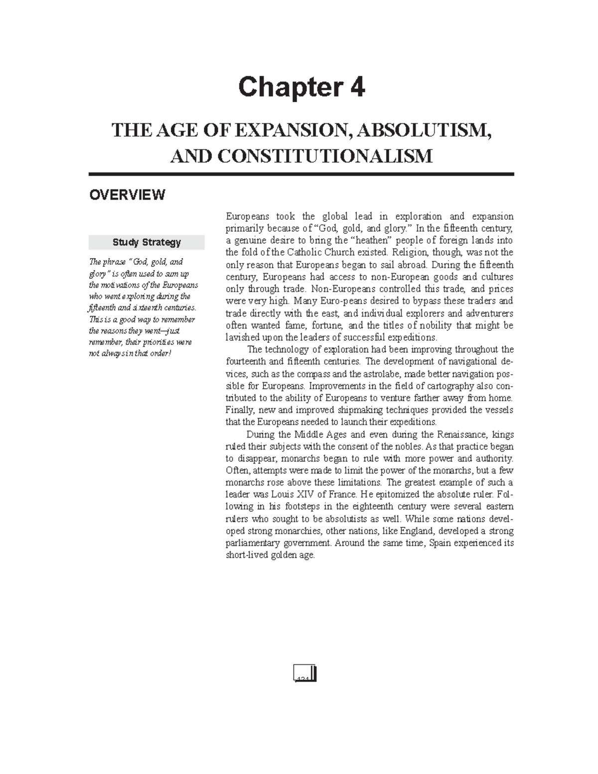 Ch04 The Age of Expansion Absolutism and Constitutionalism - Chapter 4 ...