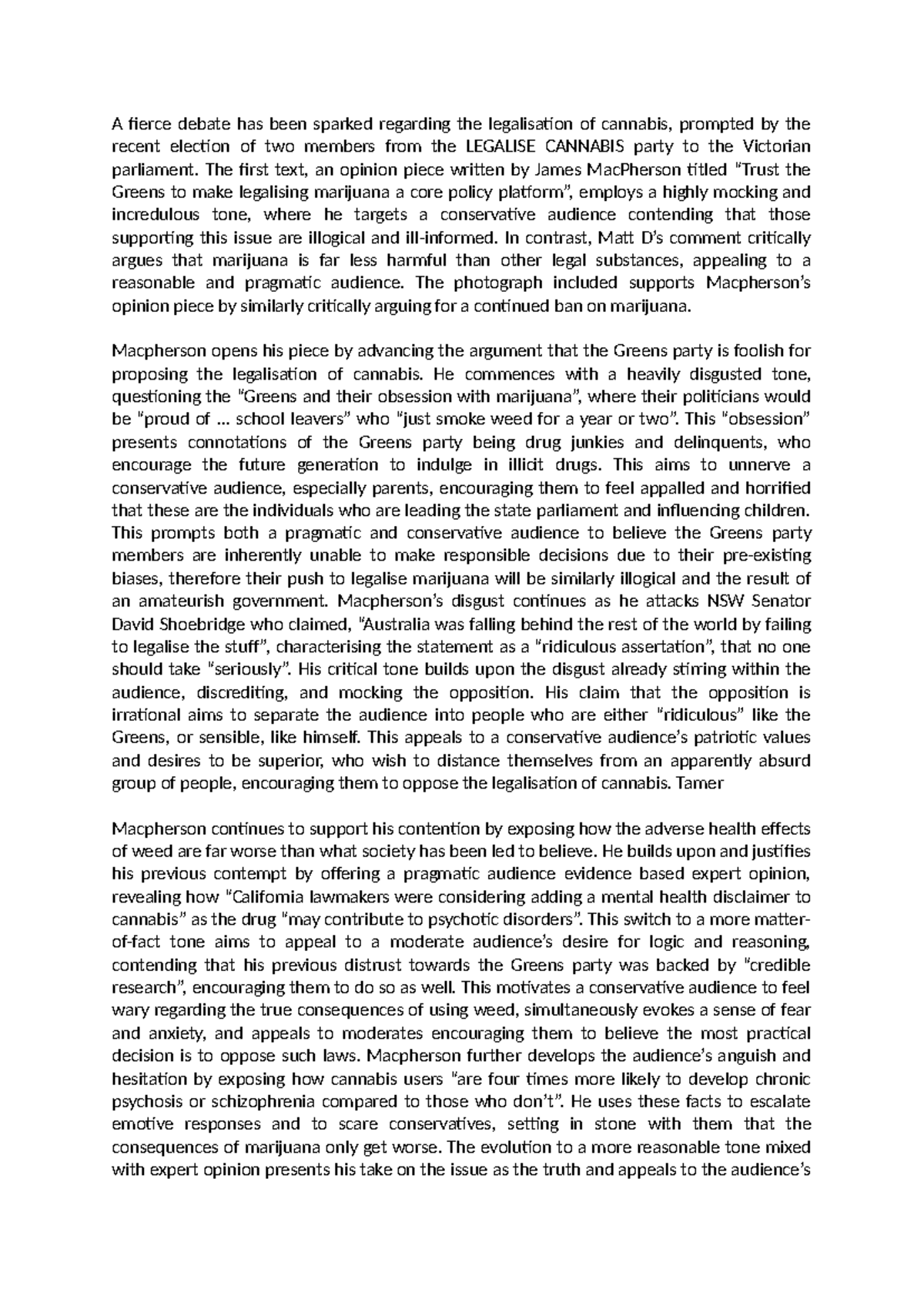 argument analysis - A fierce debate has been sparked regarding the ...