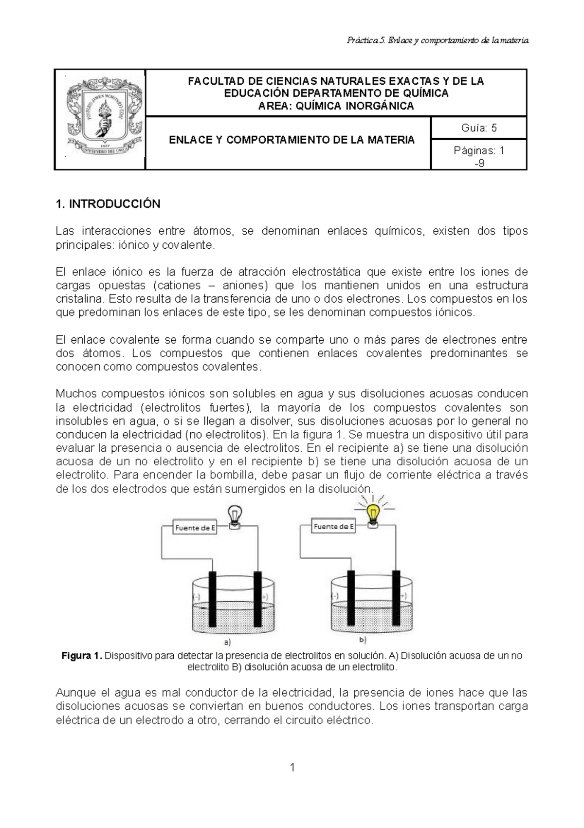 5. Enlace químico y comportamiento de la materia FACA (N) - FACULTAD DE ...