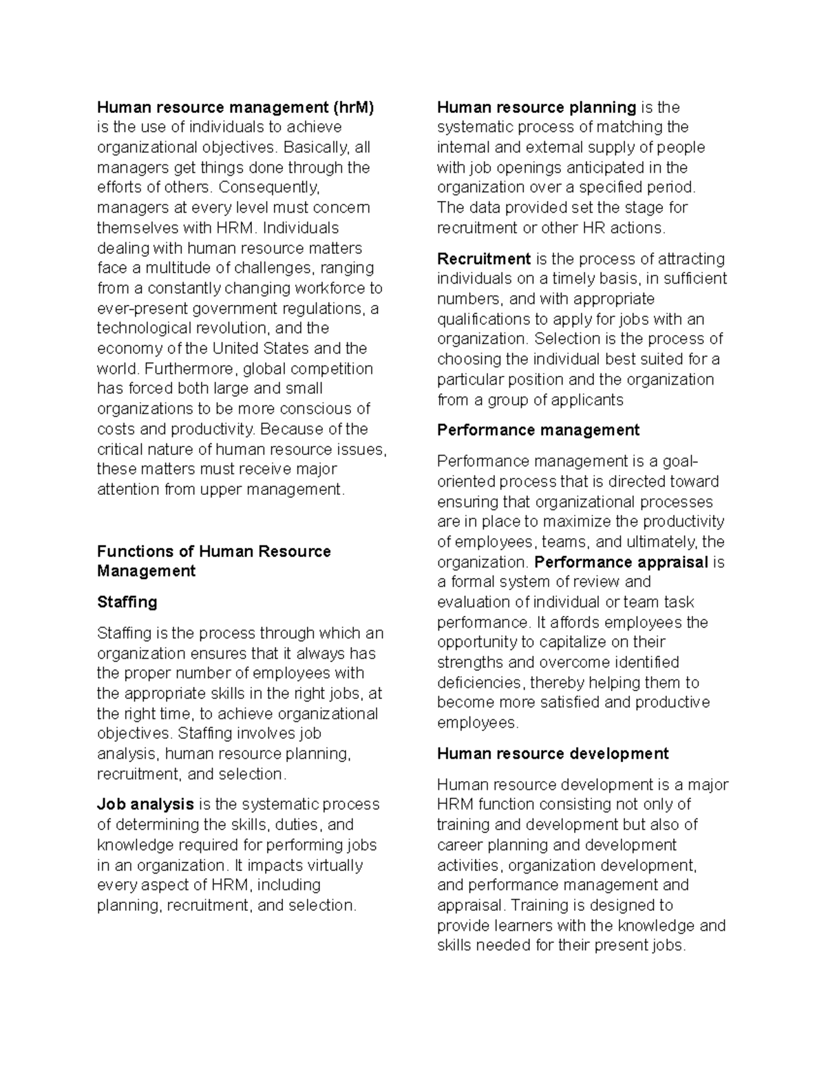 An overview of Human Resource Management - Human resource management ...