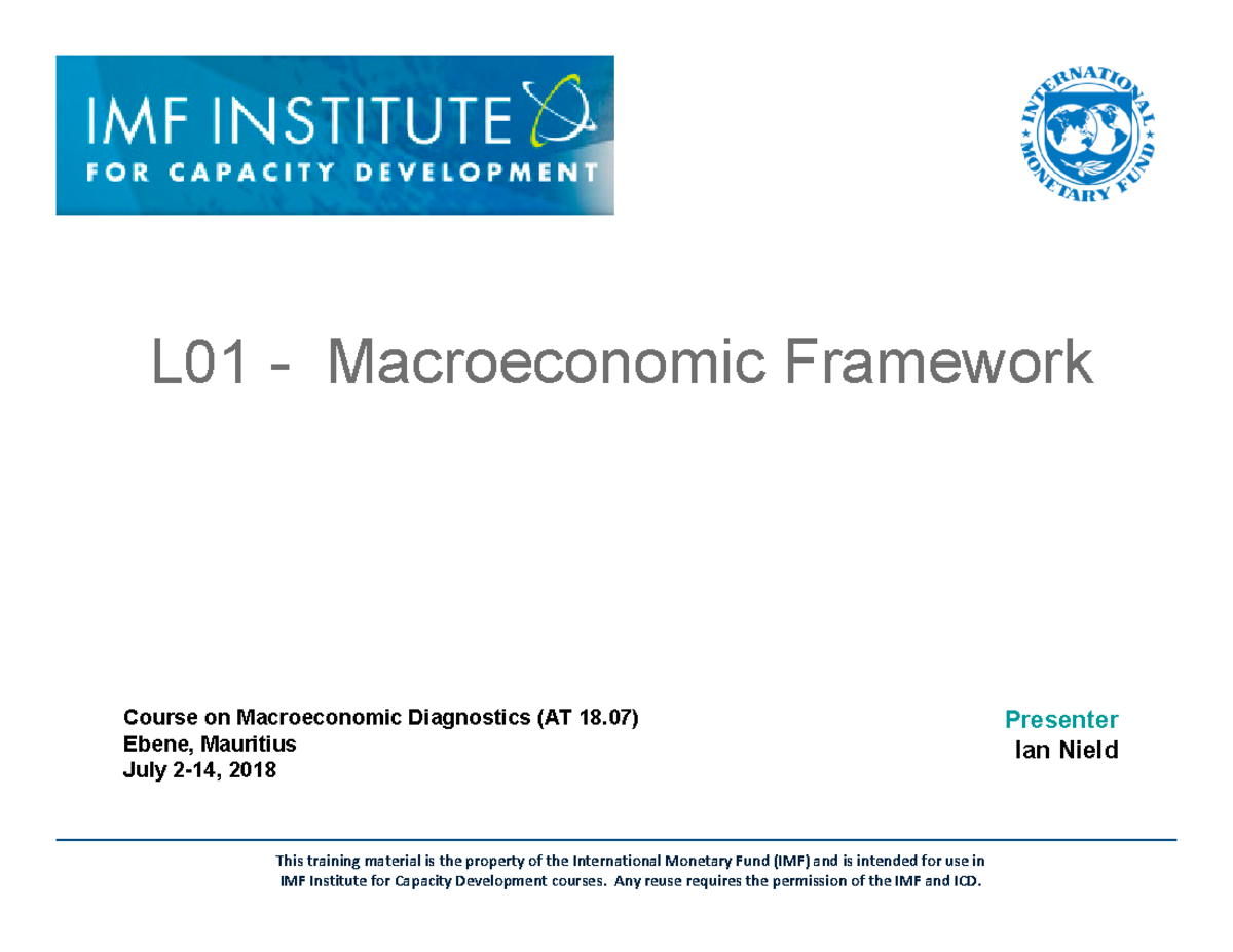L1 - MDS E-F - Introduction of Macroeconomic Framework - This training ...