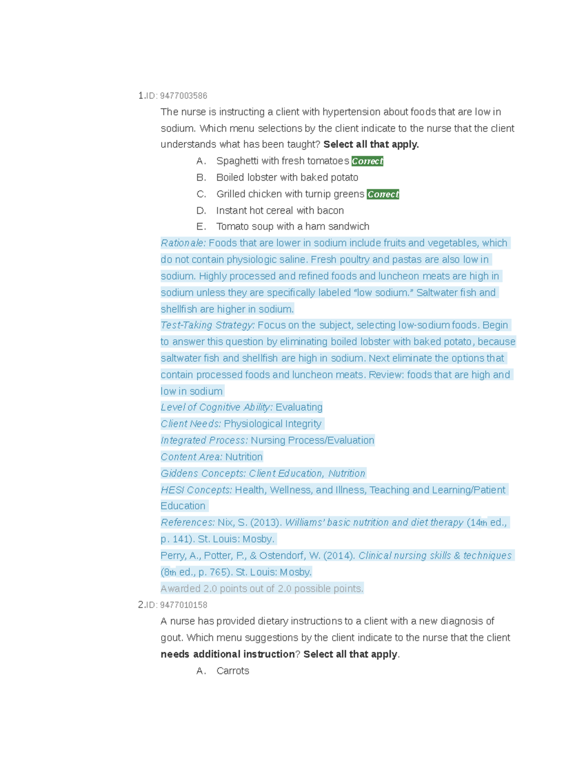 Module 7 Exam .docx - 1: 9477003586 The nurse is instructing a client ...
