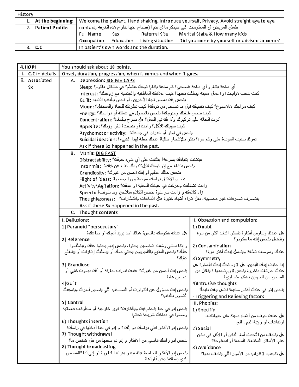 First Aid for the Psychiatry Clerkship-Page-1-3 - History 1. At the ...
