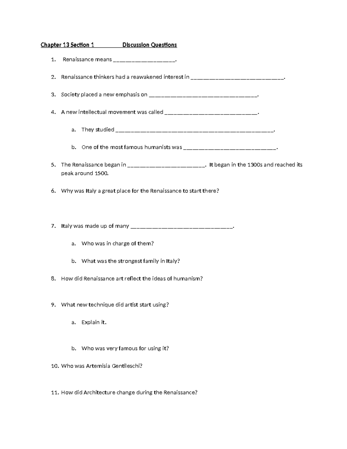 Chapter 13 Section 1 Discussion Questions - Chapter 13 Section 1 Discussion Questions 1 ...