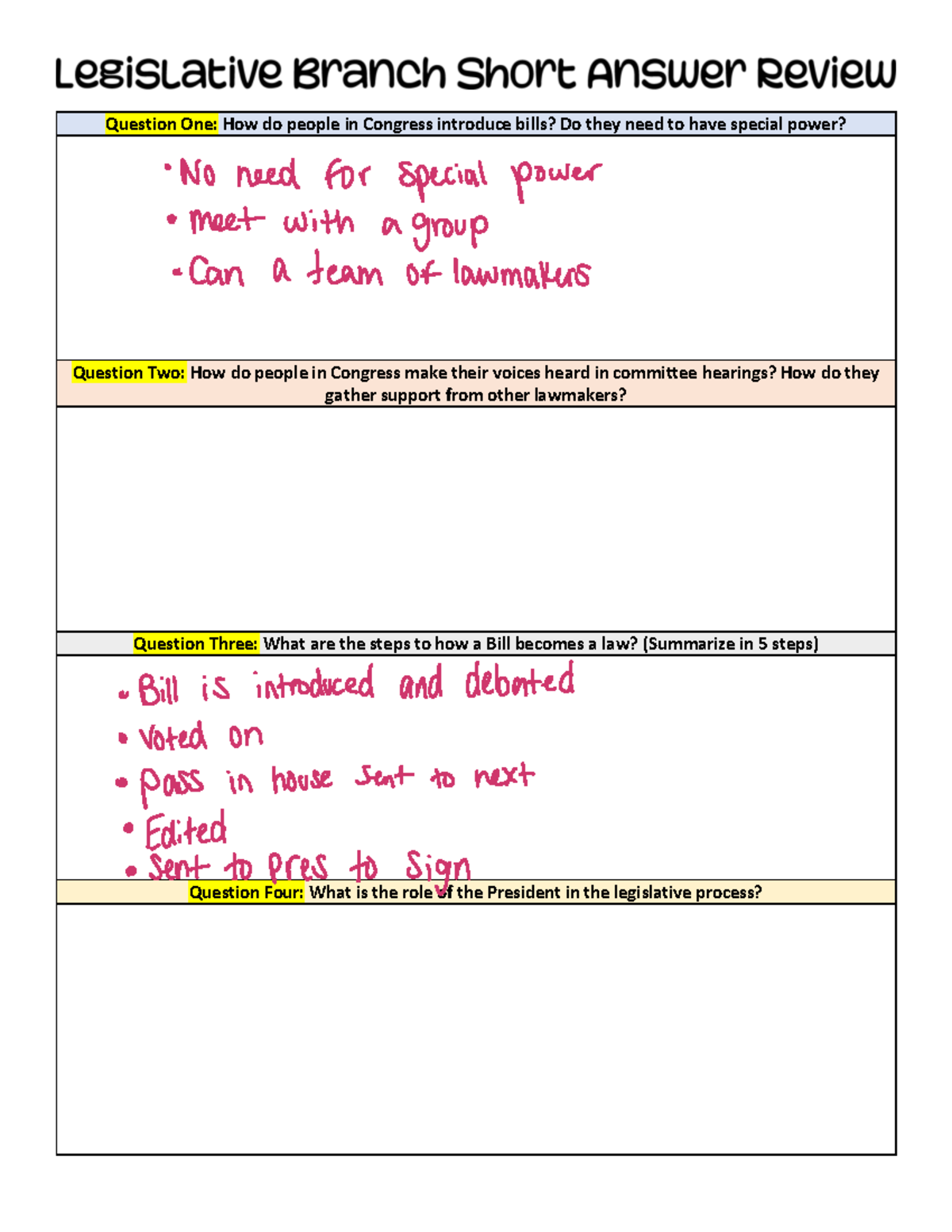 Legislative+Short+Answer+Review - Question One: How do people in ...