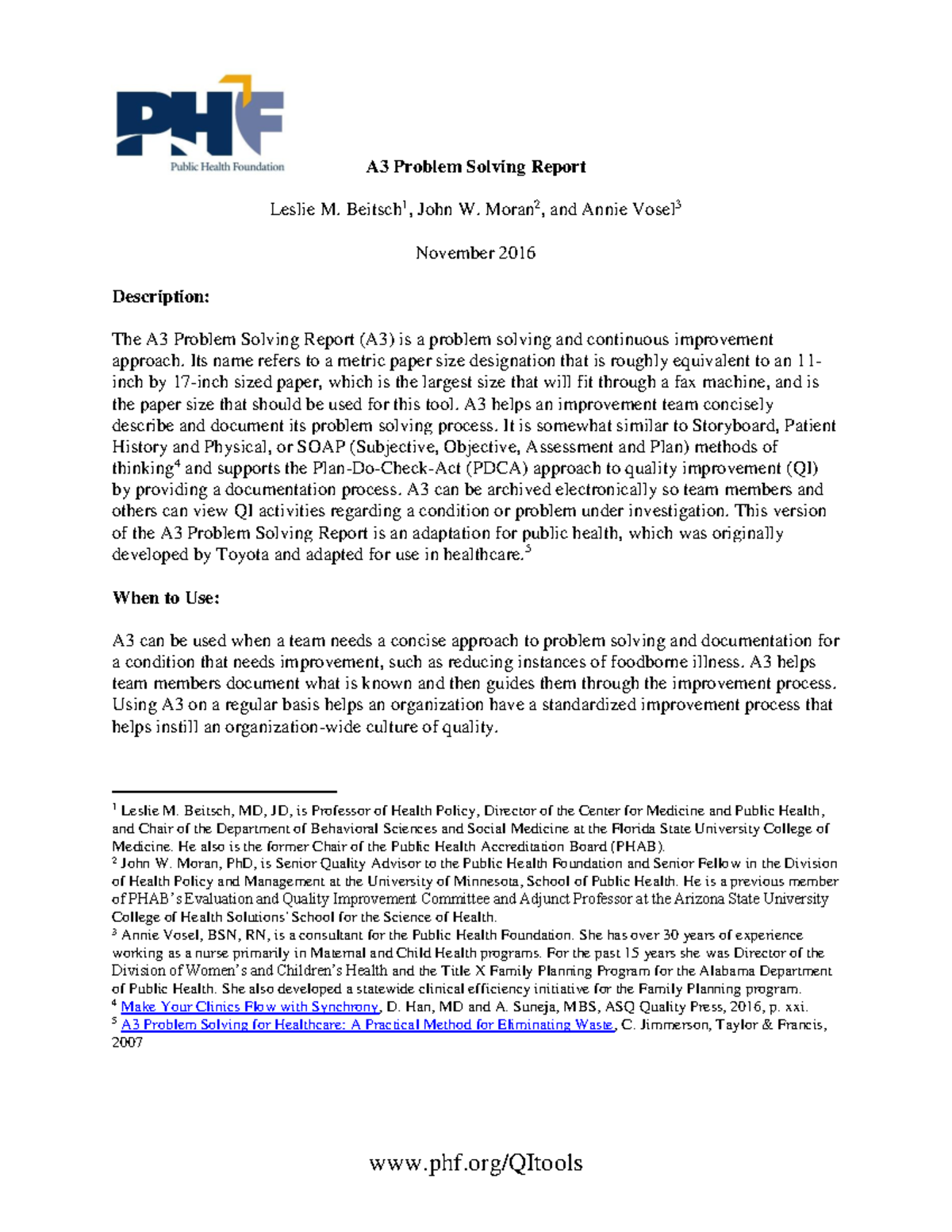 A3 Problem Solving Report - phf/QItools A3 Problem Solving Report ...