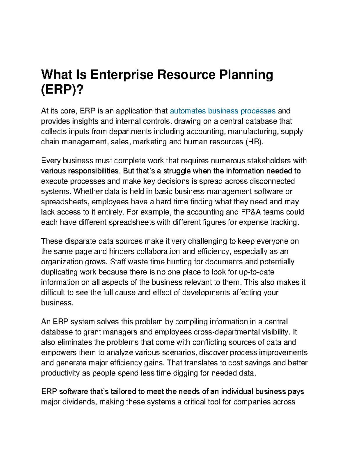 What Is Enterprise Resource Planning - What Is Enterprise Resource ...