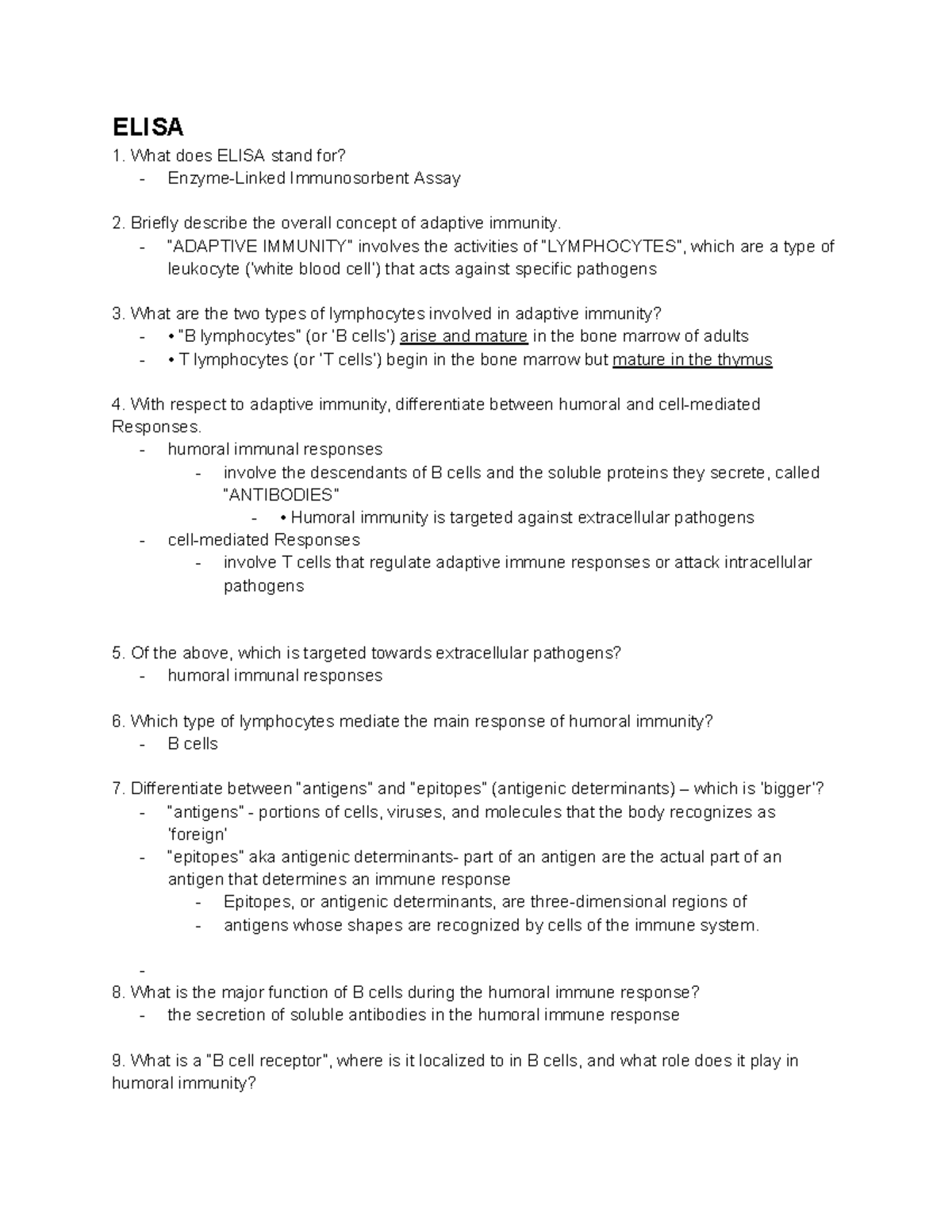 11 Elisa Learning Objectives - Google Docs - ELISA What does ELISA ...