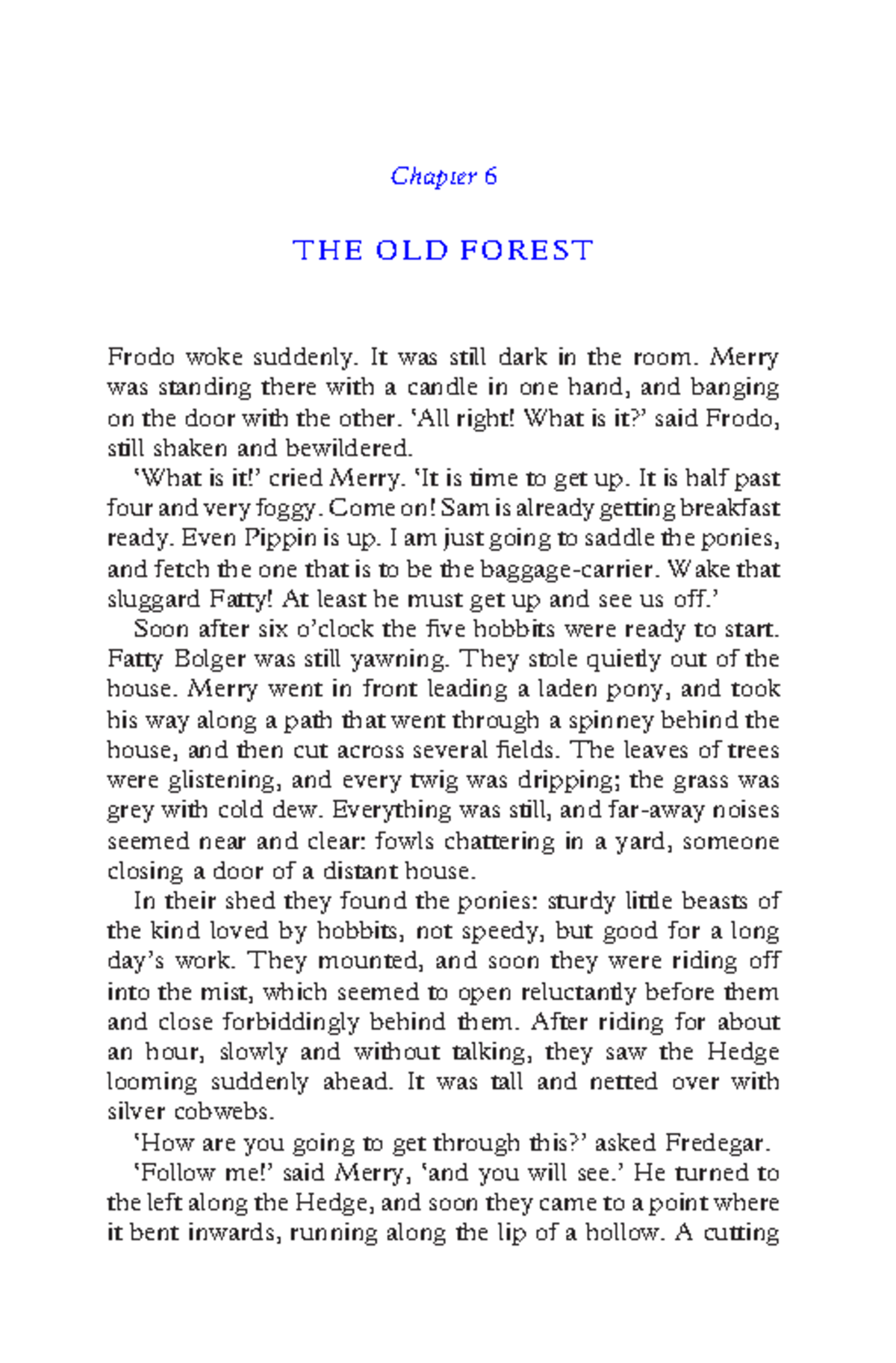 The Old Forest - Descriptive writing - Chapter T H E O L D F O R E S T ...