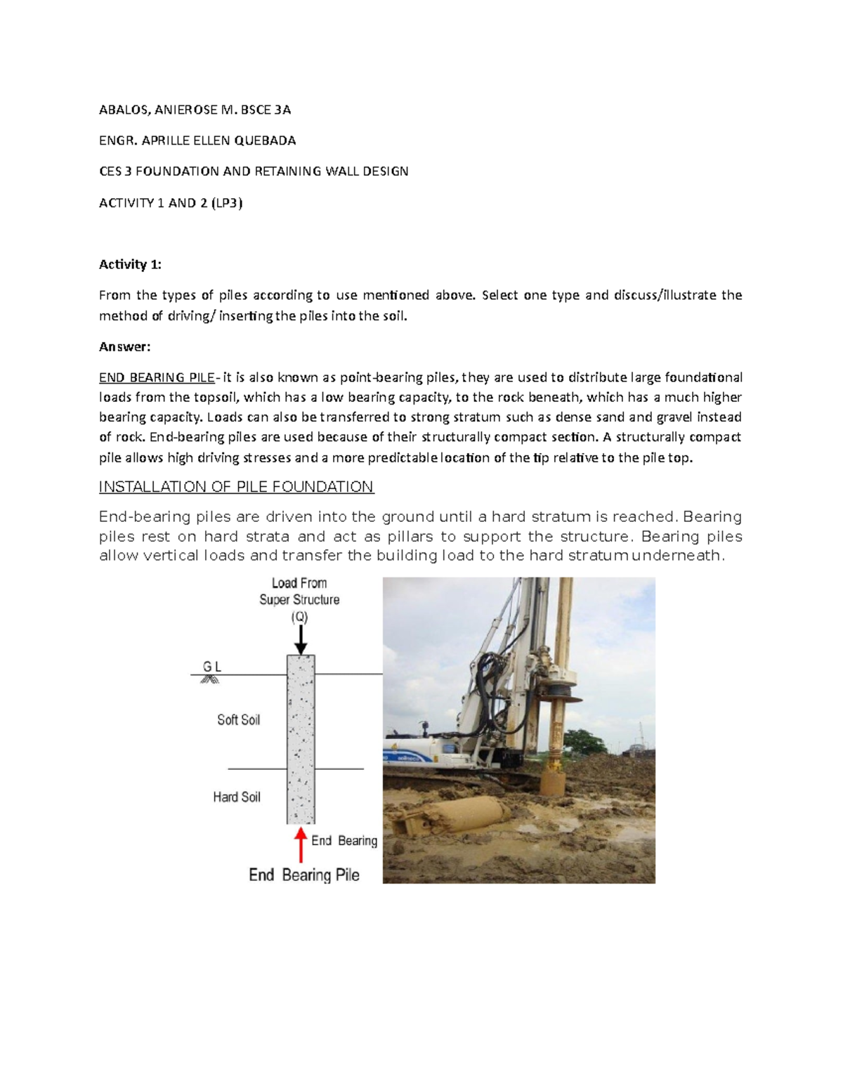 Abalos Activity 1 AND 2 - ABALOS, ANIEROSE M. BSCE 3A ENGR. APRILLE ...