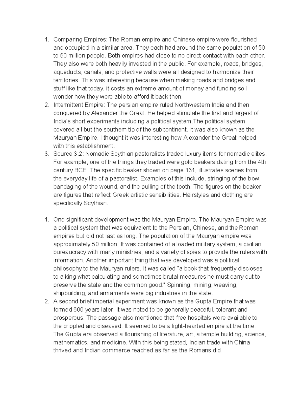 Module 3 Journal - Comparing Empires: The Roman empire and Chinese ...