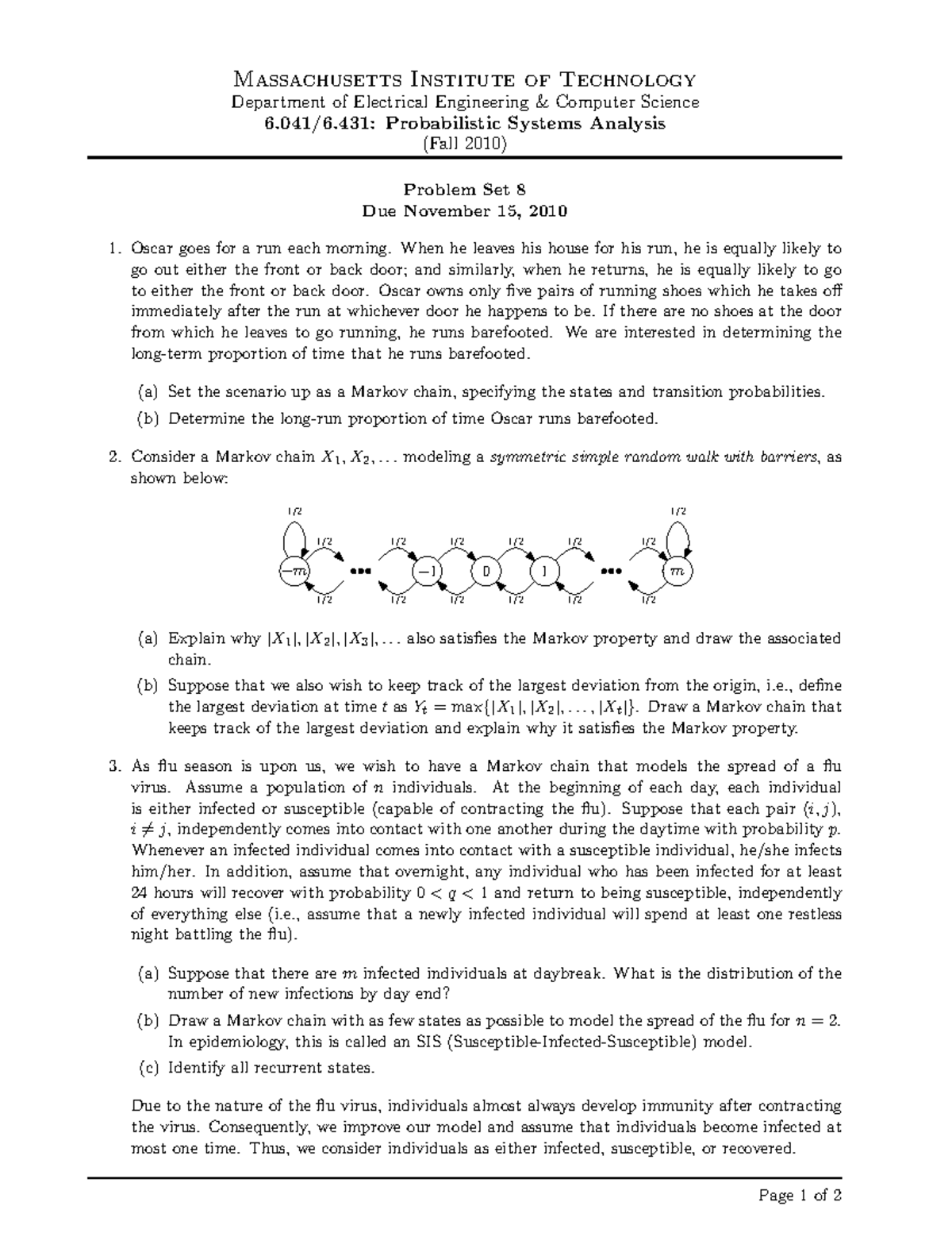 Seminar assignments - Assignment 8 with solutions - Massachusetts ...
