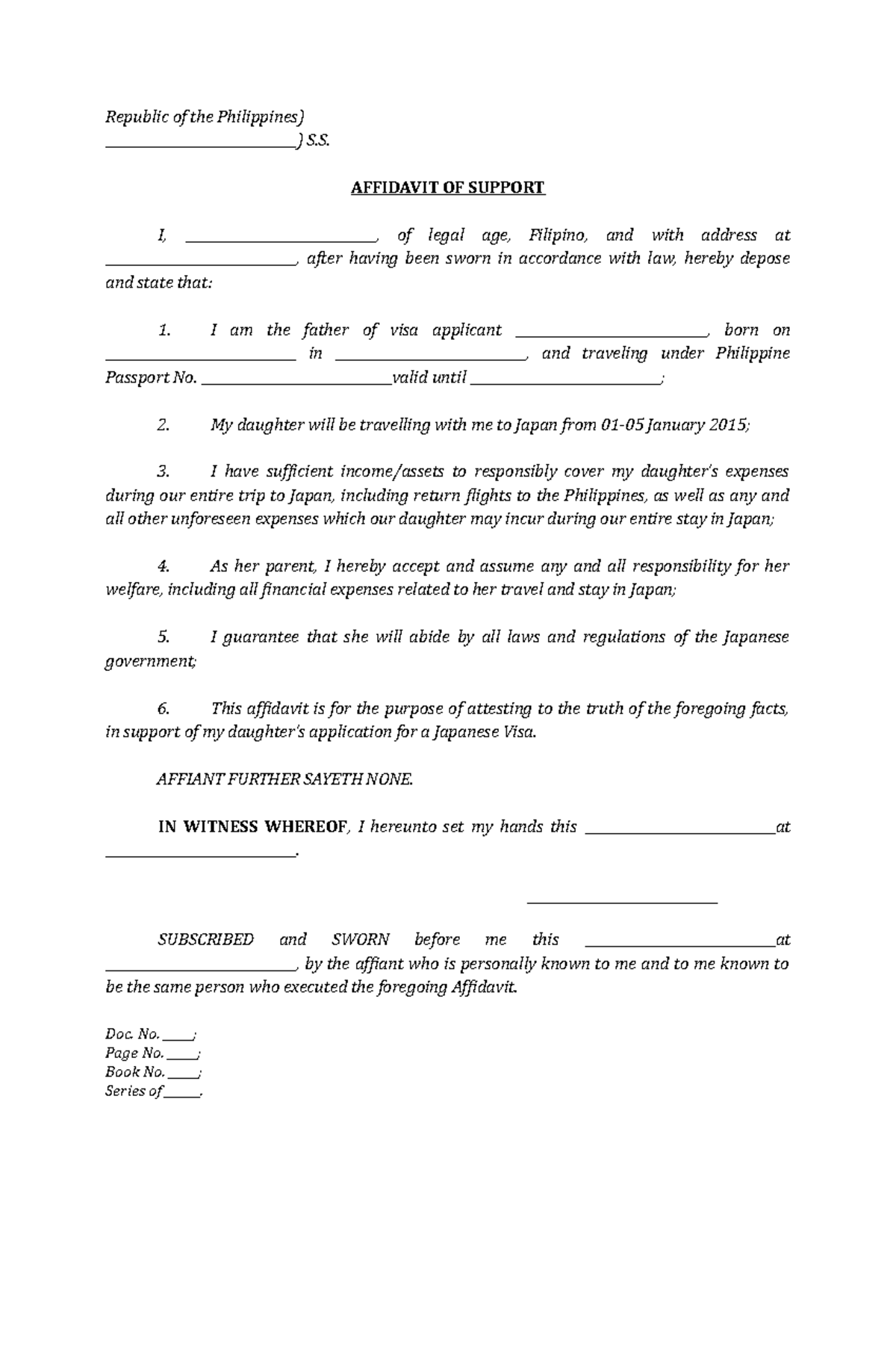 253075175 Affidavit of Support Philippines - Republic of the ...