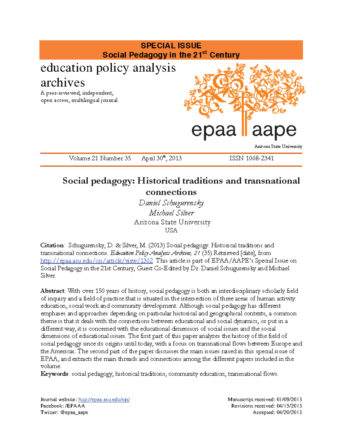 EJ1015357 - Journal - Journal website: epaa.asu/ojs/ Manuscript ...