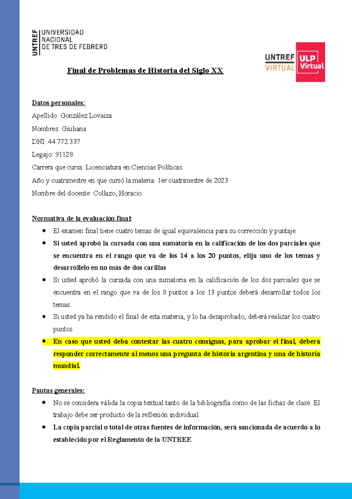 AAA Final. Phsxx - HGJFJ JUFJUY - Final de Problemas de Historia del ...