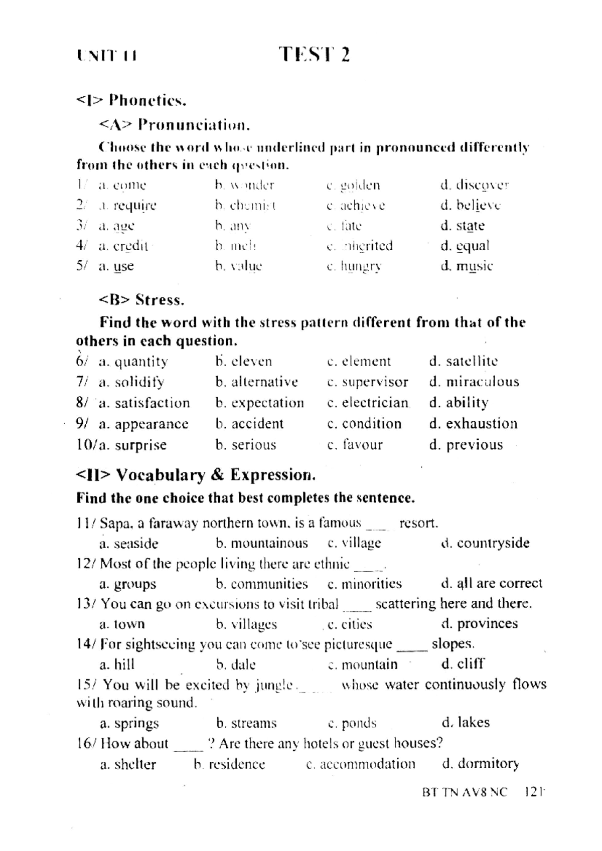 DAY 19-12 - PRACTICE ENGLISH TEST - English Studies - Studocu