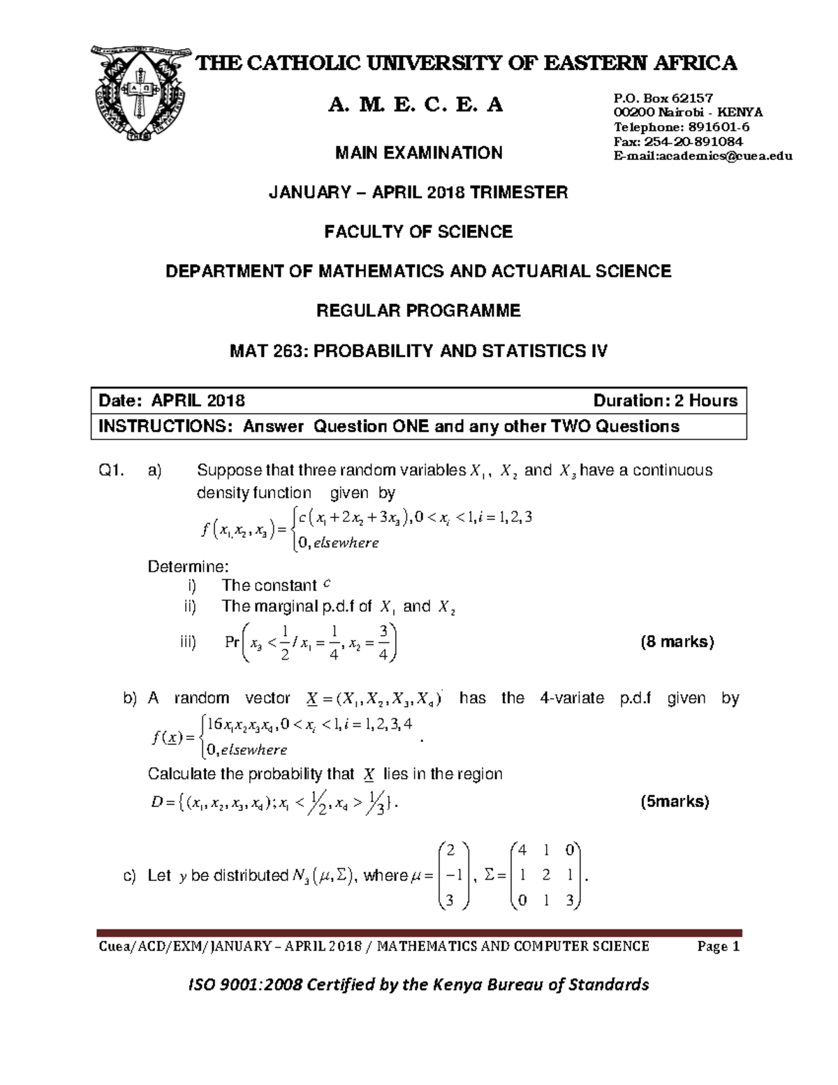 MAT 263 - delgado - ####### Cuea/ACD/EXM/JANUARY – APRIL 2018 ...