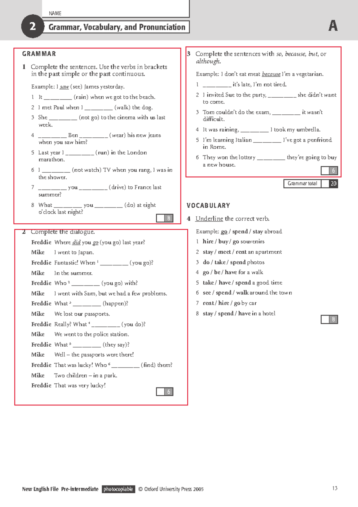 022024 progress test pre int 2 3 - Grammar total A 2 Grammar ...