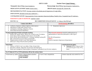 Nitroglycerin Drug Card - DRUG CARD Student Name: Lionel Tabong ...