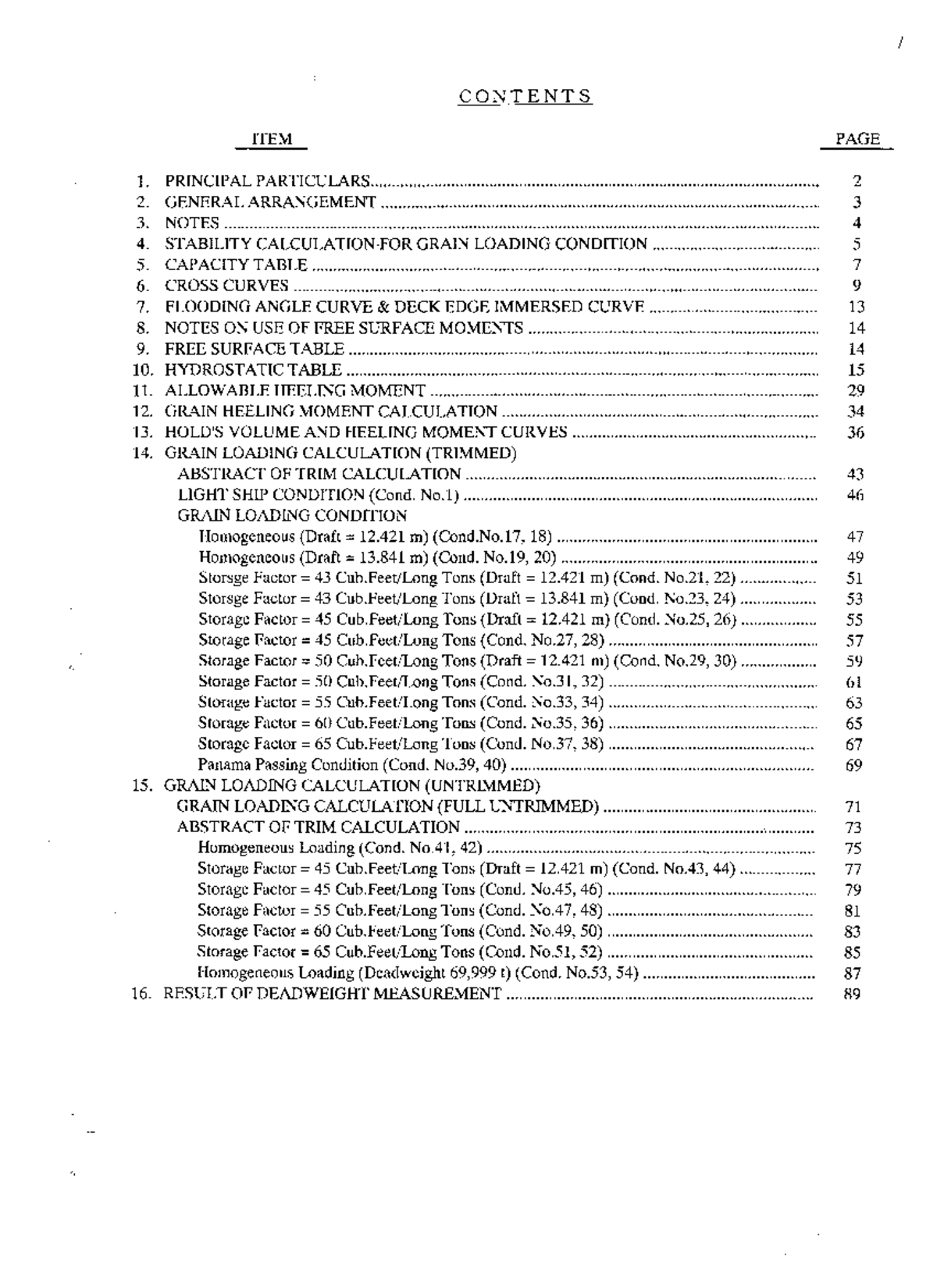 Century Star-Grain Booklet Stability - C O N T E N T S ITEM PAGE ...