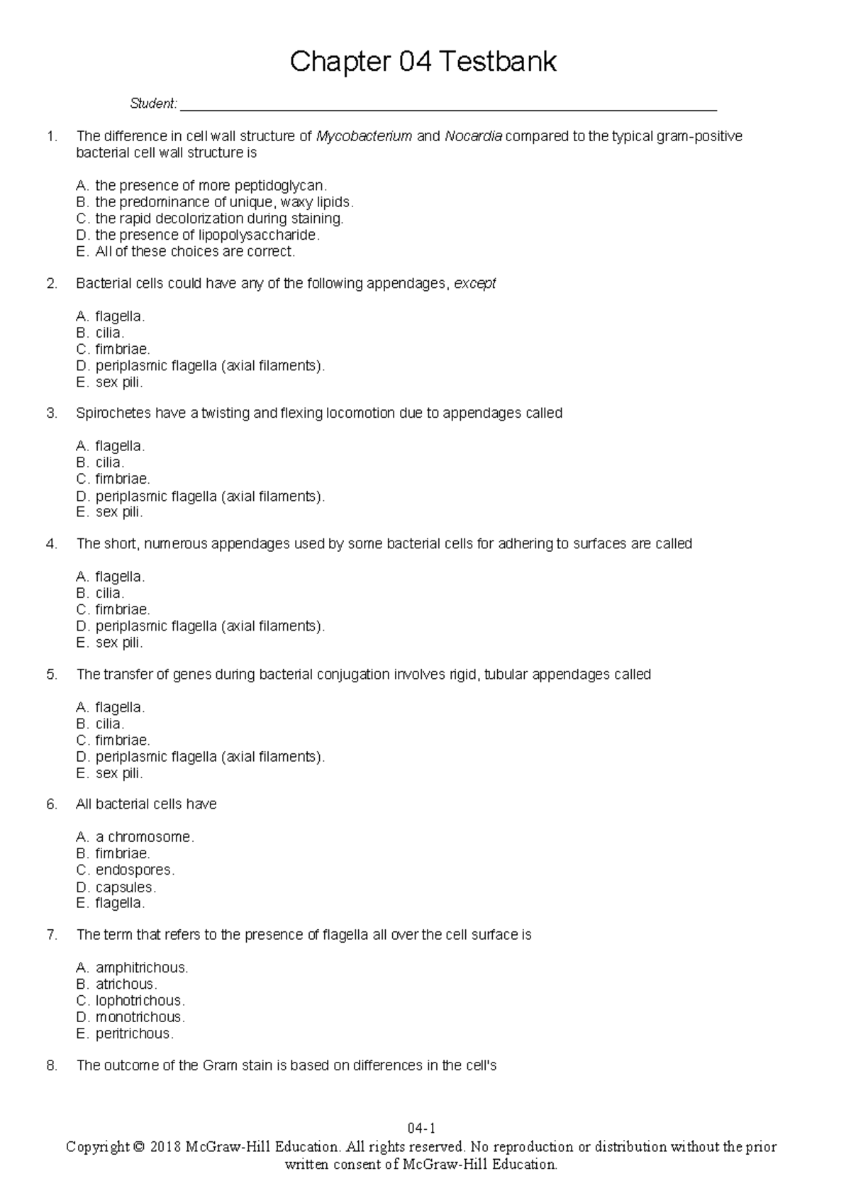 Chapter 04 Test Bank - Testbank - Chapter 04 Testbank Student: - Studocu