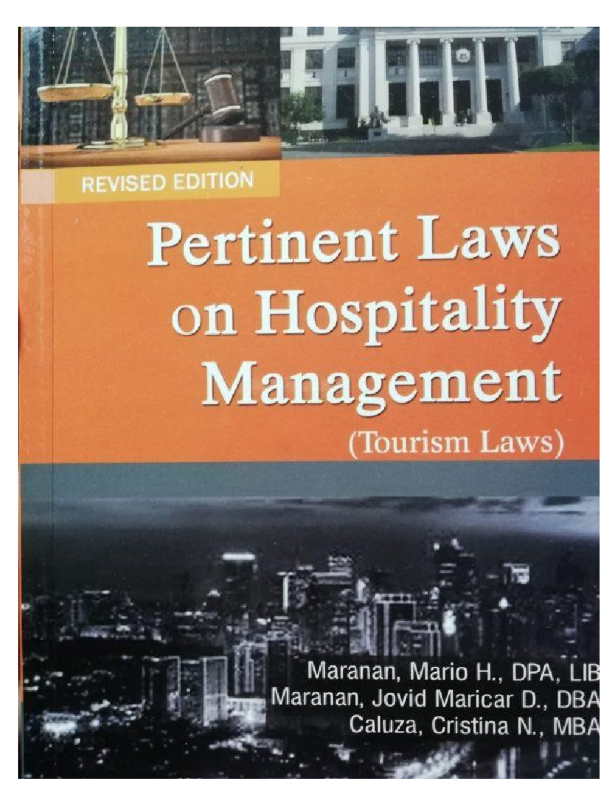 Pertinent LAWS ON Hospitality Management - 0 CONVERTED BY IGNACIO ...