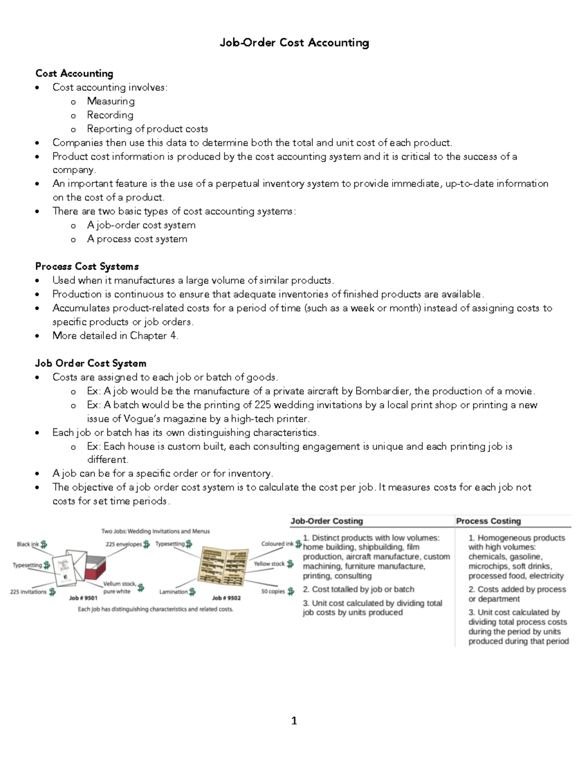 Chapter 3 Notes/Study Guide - Cost Cost accounting Reporting of product ...
