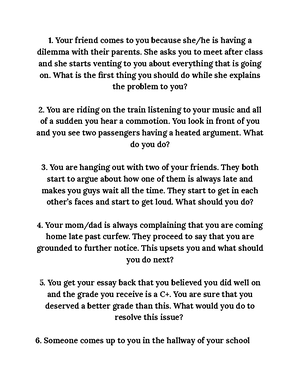 Answers (Whats the Solution Card Game) - Question #1 (Choose One Answer ...