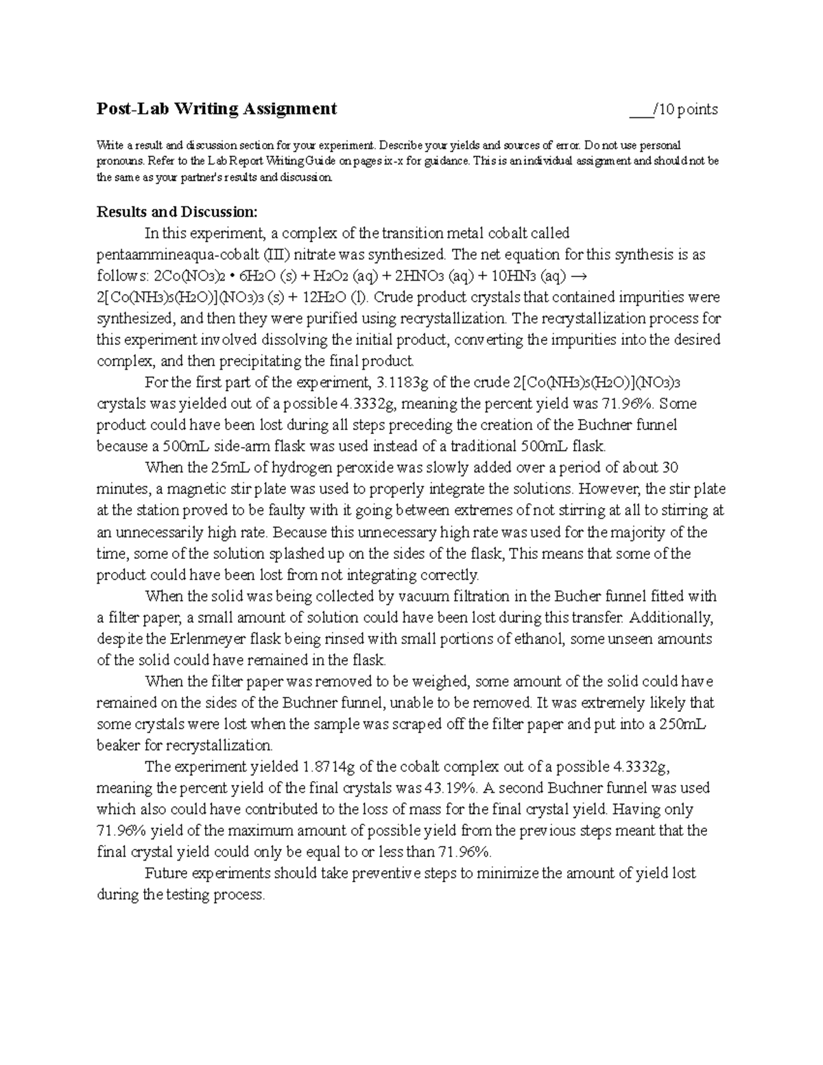 LAB 7 Post Lab Writing - Post-Lab Writing Assignment ___/10 points ...