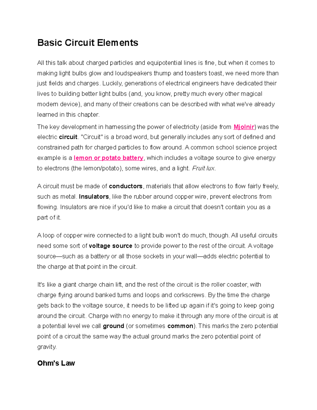 4 Basic Circuit Elements - Basic Circuit Elements All this talk about ...
