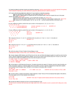 Exam 1 - exam 1 - Problem Solving, MATH 1020-Q1 Exam 1 Name: Kevens Clercius Date: September 30 ...