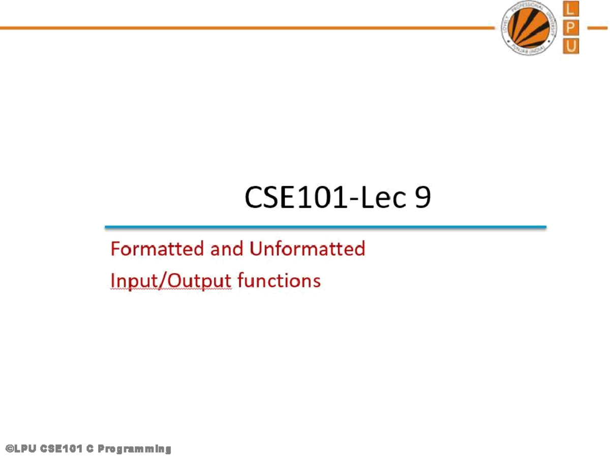 CSE101Lec 9 1 - website is good for students - Introduction ...