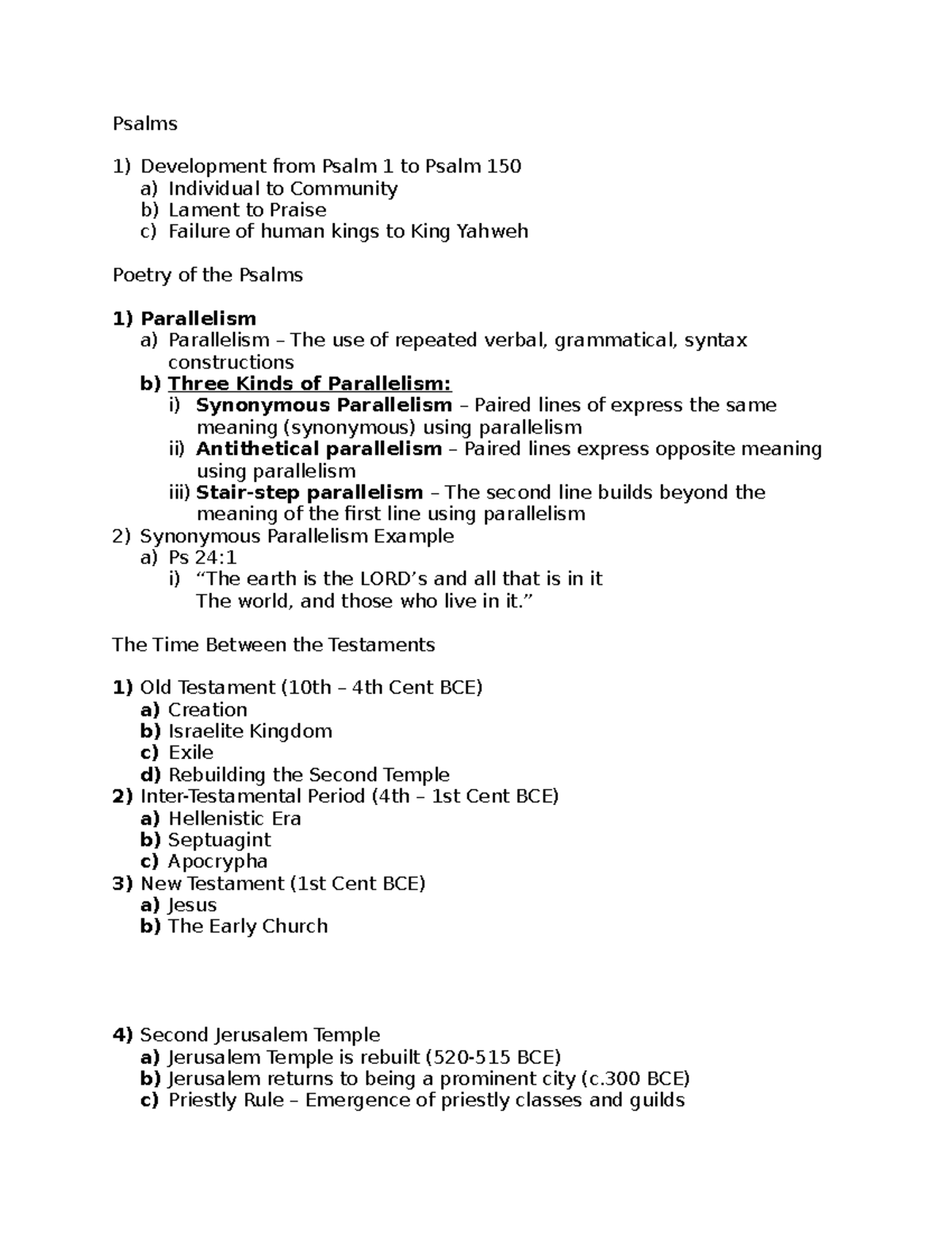 2018 1015 CS - Continued notes on the Psalms. Talks about poetry and ...
