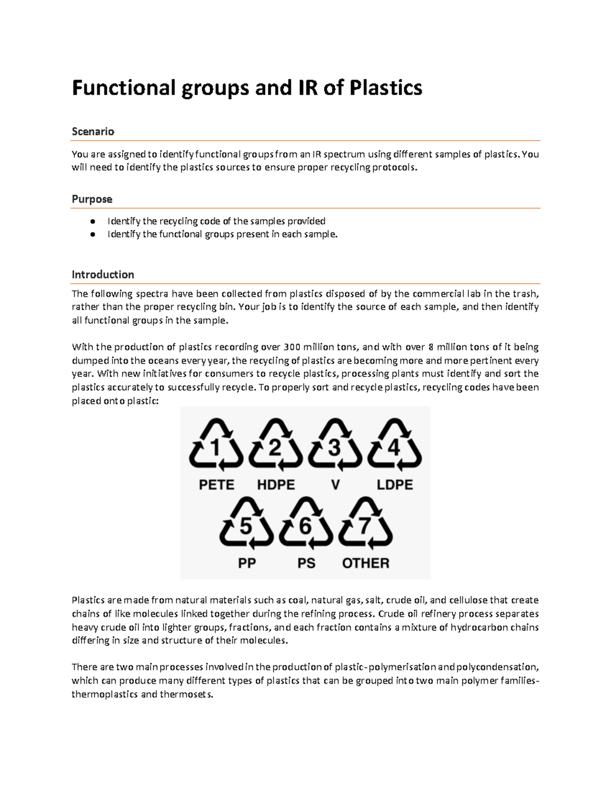 Fall 21 IR Procedure - Functional groups and IR of Plastics Scenario ...