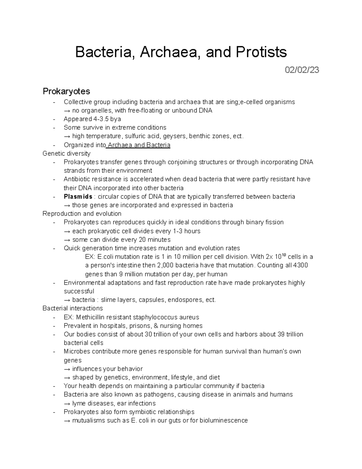 Bacteria, Archaea, and Protists - Bacteria, Archaea, and Protists 02/02 ...