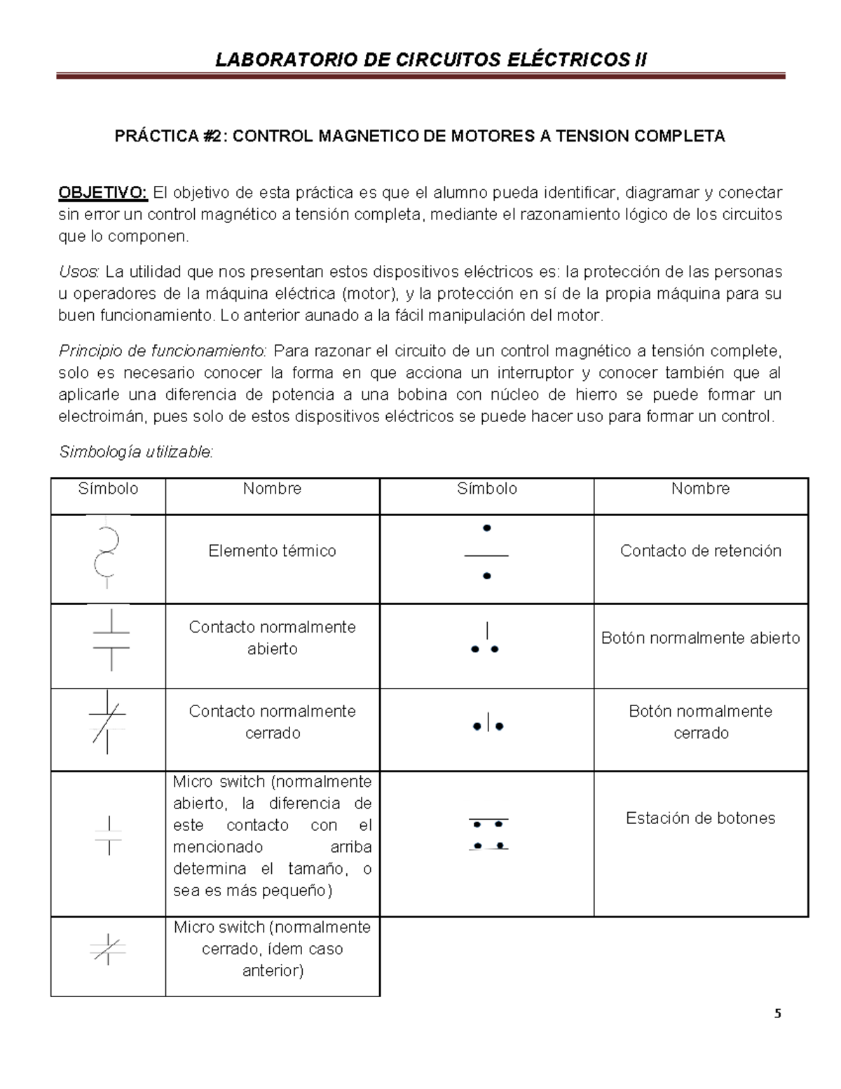 Laboratorio de Circuitos Eléctricos II - PRÁCTICA #2: CONTROL MAGNETICO DE MOTORES A TENSION ...