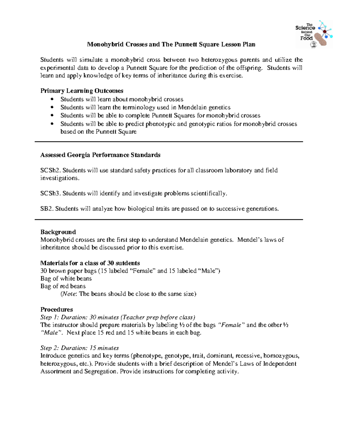 Monohybrid Crosses Punnett Square - Monohybrid Crosses and The Punnett ...