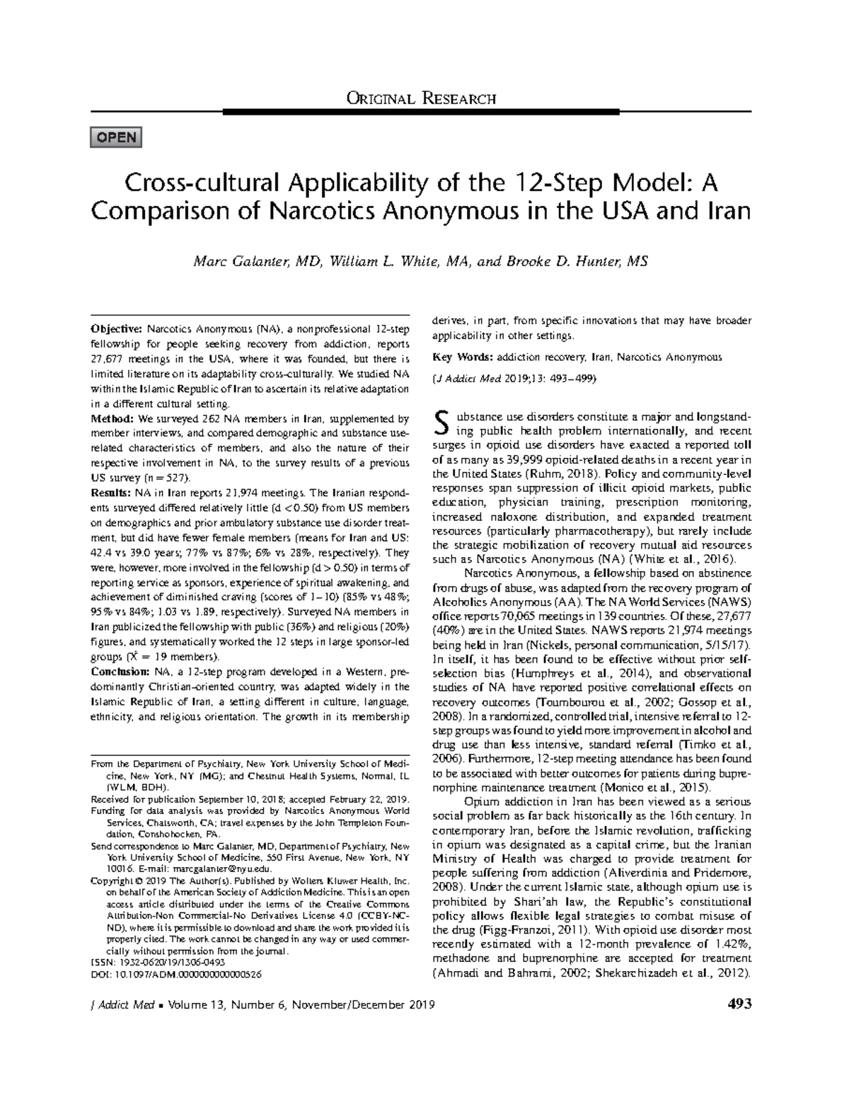 Cross-cultural Applicability of the 12-Step Model: A Comparison of ...