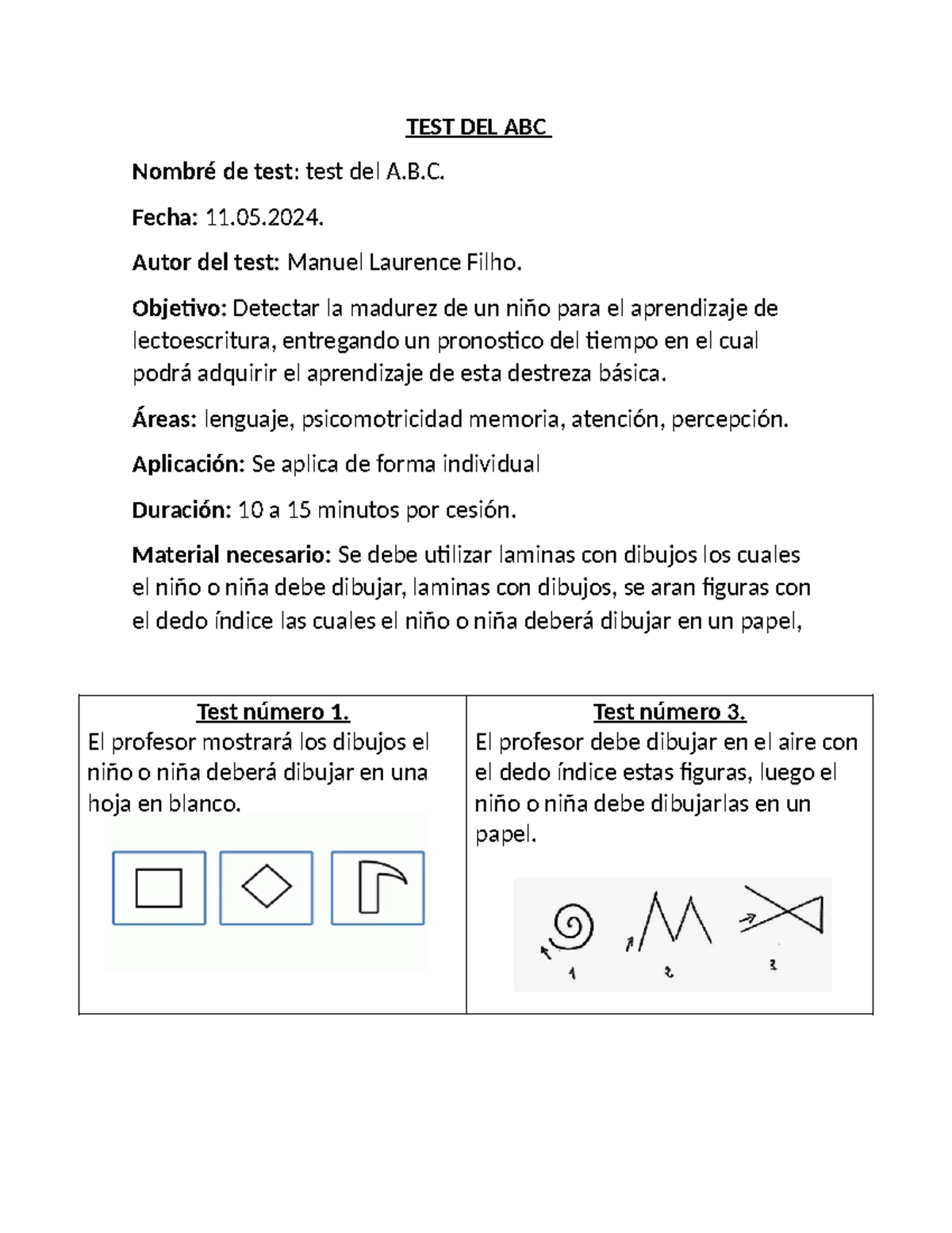 TEST DEL ABC - TEST DEL ABC Nombré de test: test del A.B. Fecha: 11.05 ...